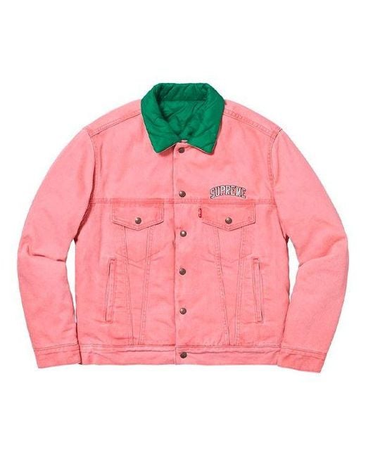 Supreme Fw18 X Levs Quilted Reversible Trucker Jacket in Pink for Men ...