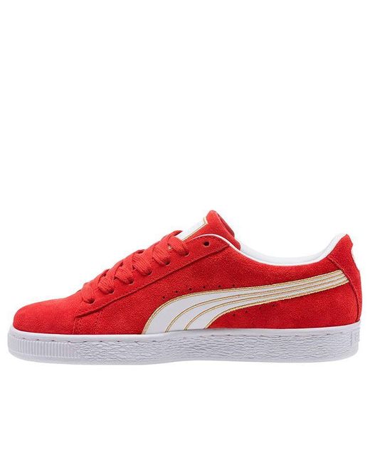 PUMA Suede Varsity Casual Sneakers in Red | Lyst