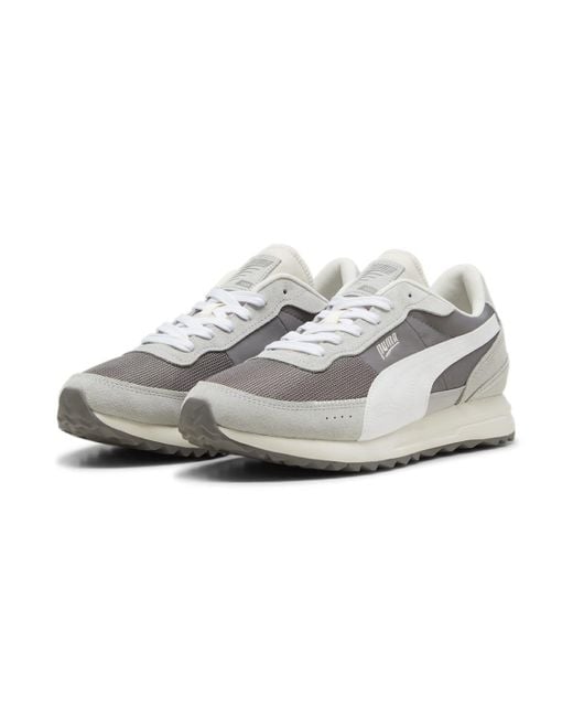 PUMA Road Rider Suede 'Cast Iron' in White for Men | Lyst