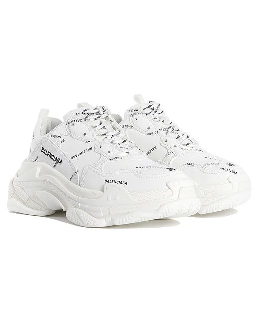 Balenciaga (Wmns) Triple S Sneaker 'All Over Logo in White | Lyst