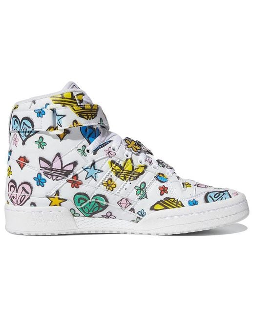 adidas Jeremy Scott X Forum 84 High 'Monogram Graffiti' in Blue for Men ...