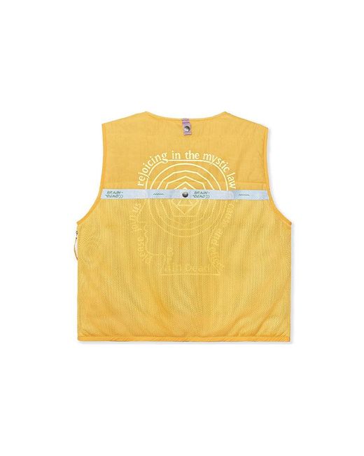 The North Face X Brain Dead Puffer Vest in Yellow for Men | Lyst UK