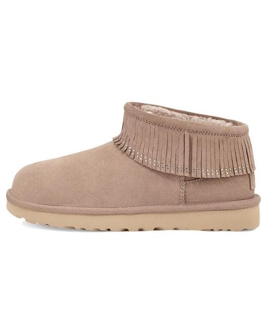 Ugg Wmns Ultra Mini Fringe Bling In Brown Lyst