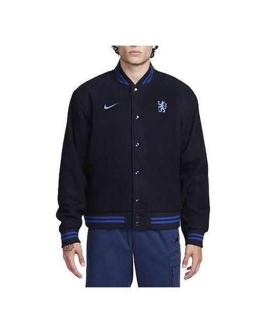Nike Chelsea Fc Football Varsity Jacket in Blue for Men | Lyst