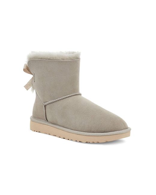 UGG (Wmns) Mini Bailey Bow Ii Fleece Lined Light in Gray | Lyst