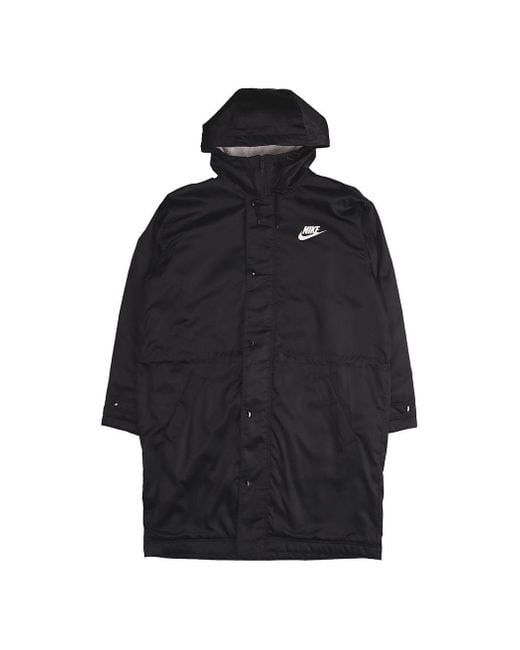 Nike Alphabet Logo Hooded Padded Jacket in Black for Men | Lyst UK