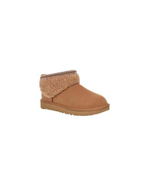 UGG (Wmns) Classic Ultra Mini Maxi Curly Boot 'Chestnut' in Brown | Lyst