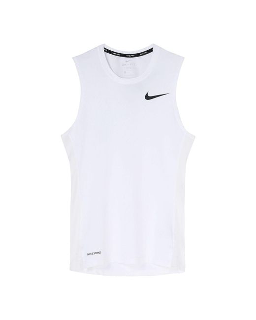 Nike Pro Logo Training Tight Vest in White for Men | Lyst