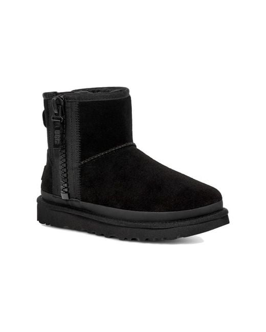 UGG (Wmns) Classic Mini Zipper Tape Logo Boot in Black | Lyst