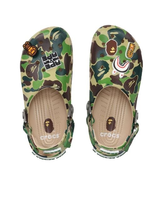 Crocs™ X A Bathing Ape Clog 'Chai' in Green for Men | Lyst