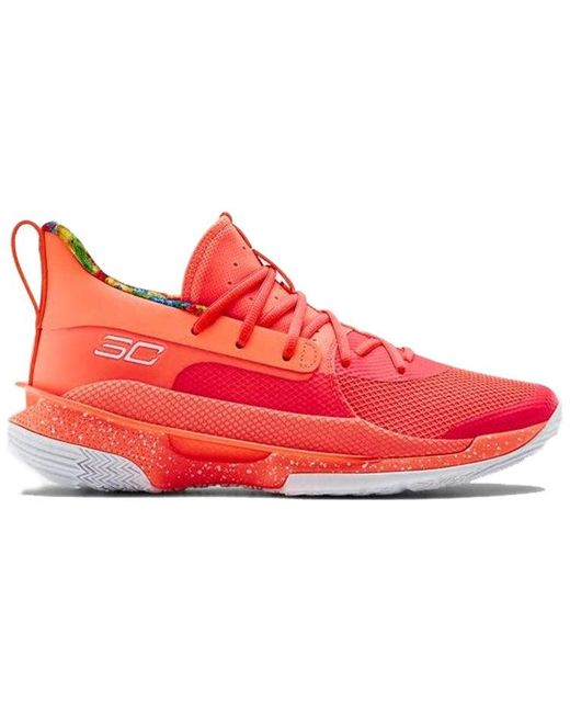 Under Armour Sour Patch Kids X Curry 'Peach Plasma' in Red for Men | Lyst
