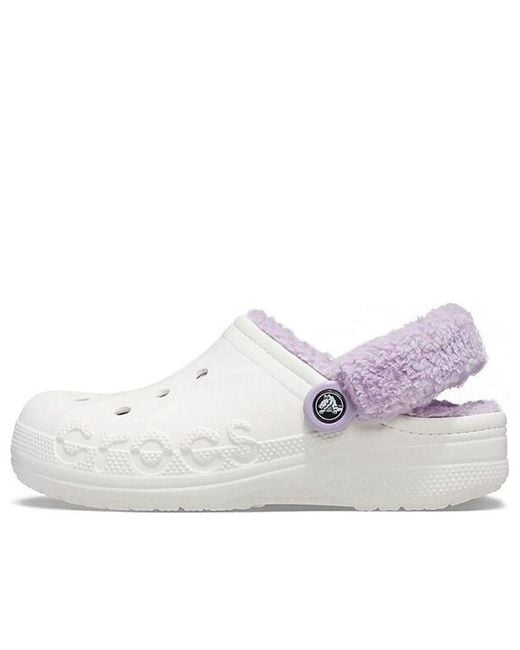 Crocs™ Classic Baya Lined Fuzz-Strap Clog Lila' in White | Lyst UK
