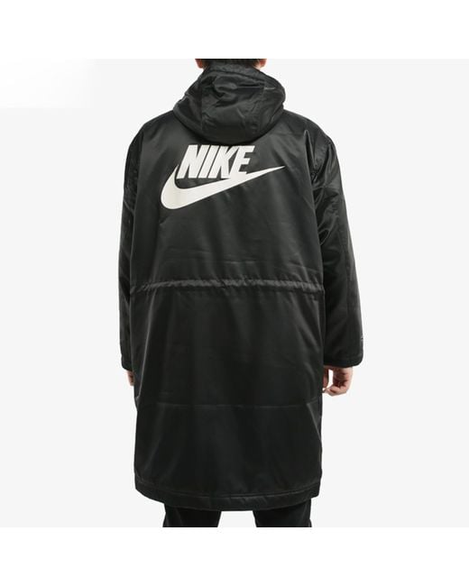 Nike Alphabet Logo Hooded Padded Jacket in Black for Men | Lyst UK