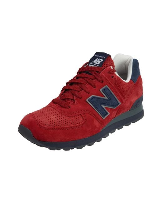 New Balance 574 Made in Red for Men | Lyst