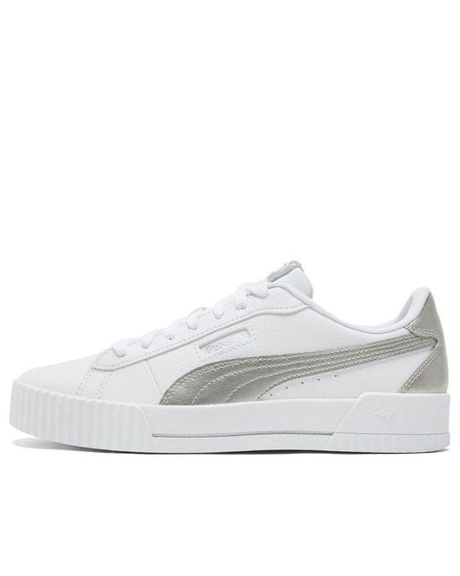PUMA (Wmns) Carina Crew Metallic in White | Lyst