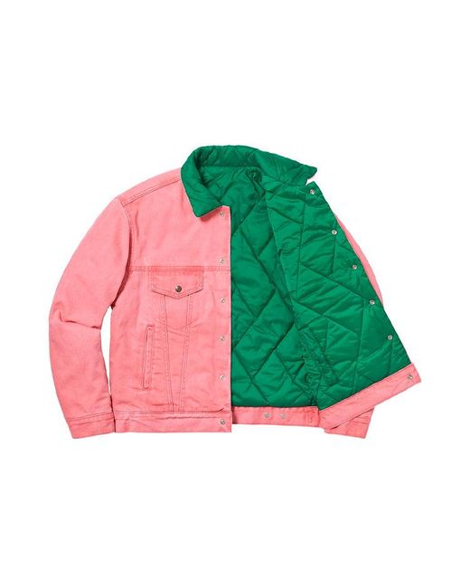 Supreme Fw18 X Levs Quilted Reversible Trucker Jacket in Pink for Men ...