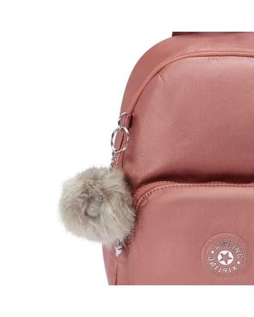 Kipling Backpack Zinna Metallic Maple Small in Pink | Lyst UK