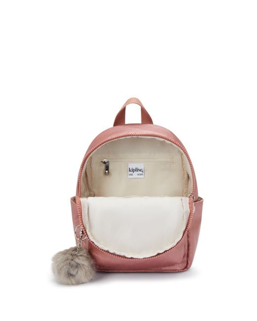 Kipling Backpack Zinna Metallic Maple Small in Pink | Lyst UK