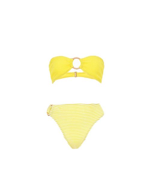 Cleonie Swim Sea Kini Strapless in Yellow - Lyst