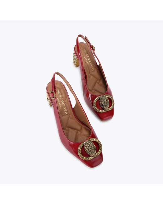 Kurt Geiger Kurt Geiger Heels Patent Chelsea Block in Red | Lyst UK