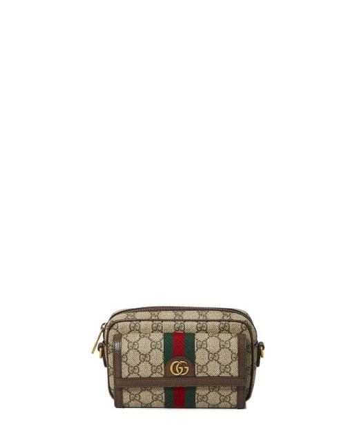 Gucci Elegant Mini Crossbody Bag With Iconic Stripes in Brown for Men ...
