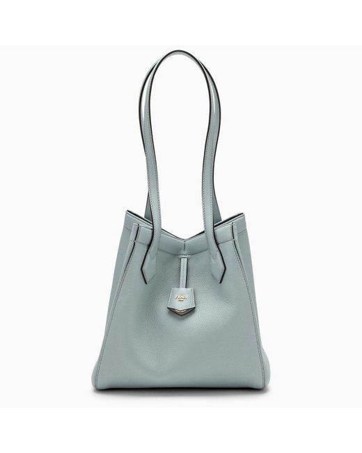 Fendi Light Origami Pebbled Leather Tote Handbag For in Blue | Lyst