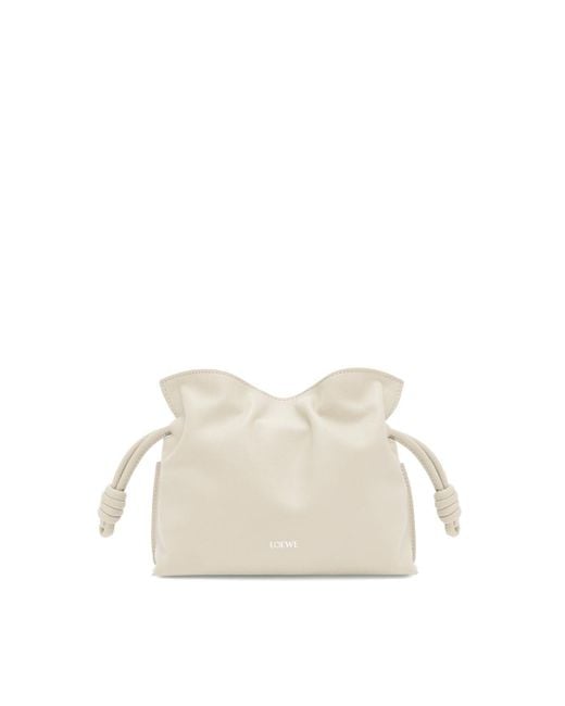 Loewe Mini Flamenco Clutch in White | Lyst