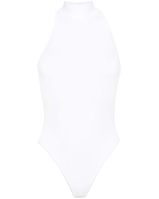 Alaïa Sleeveless Turtleneck Bodysuit For in White | Lyst