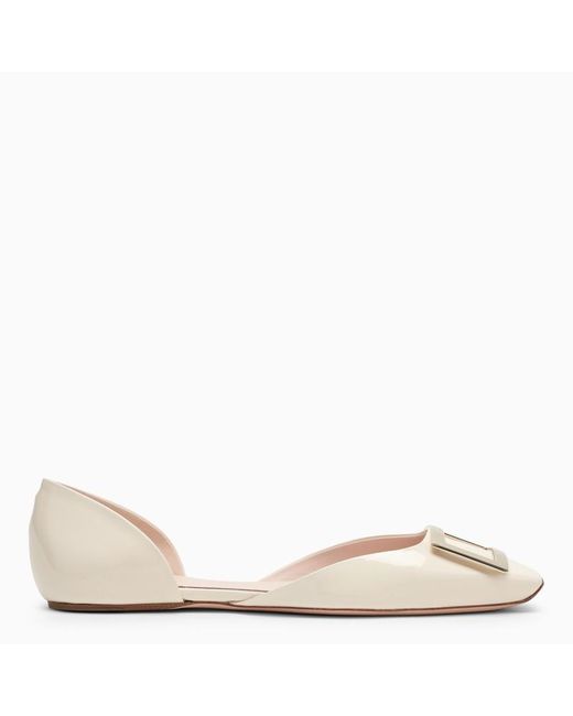 Roger Vivier Cirè-Coloured Patent Leather Ballerina Flat For in Natural ...