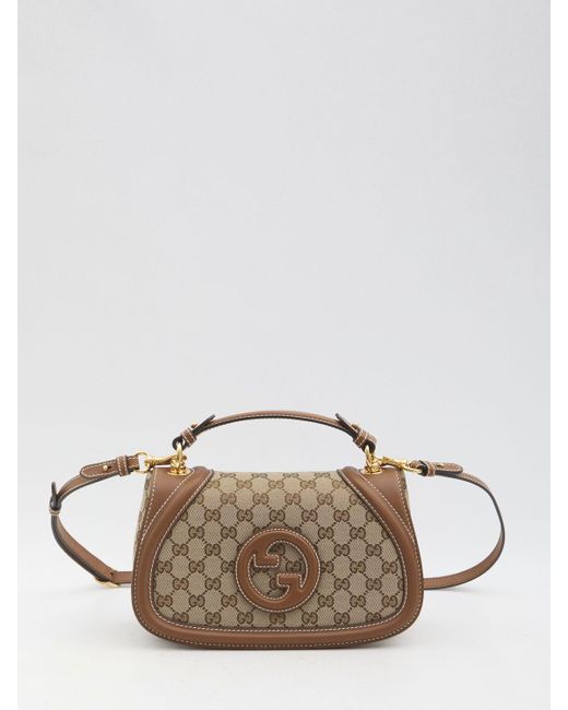 Gucci Mini Handbag With Round Logo in Natural | Lyst