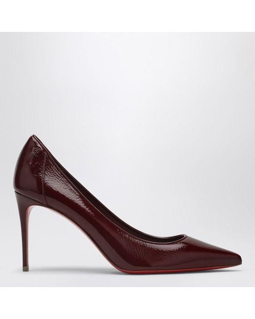 Christian Louboutin Patent Leather Pointed Toe Pumps in Red | Lyst