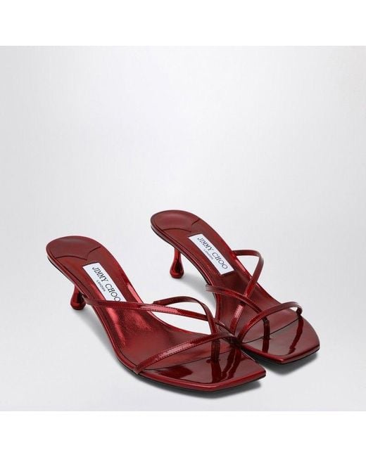 Jimmy Choo Flat 50 Mini Sabot Sandals in Red | Lyst