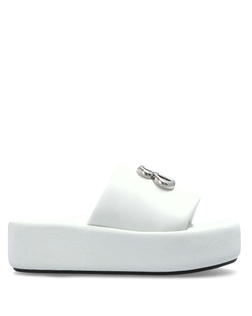 Balenciaga Elevated Slide Slippers 5Cm Heel For in White | Lyst