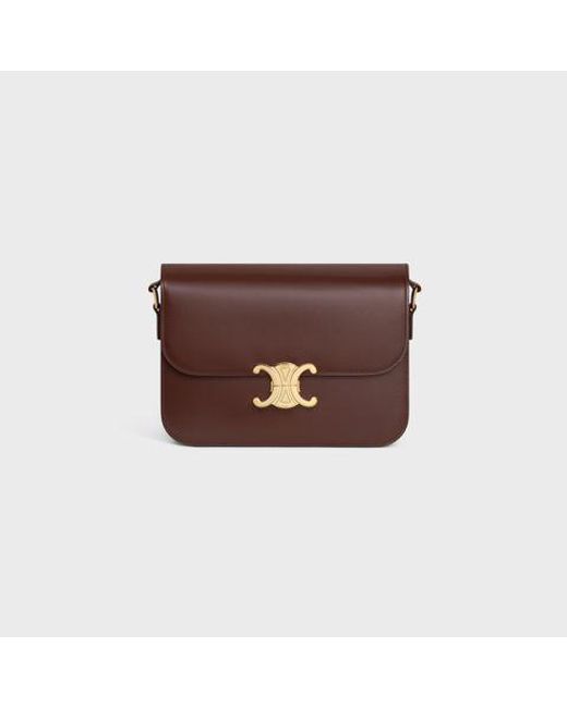 Celine Triomphe Classic Handbag in Brown | Lyst