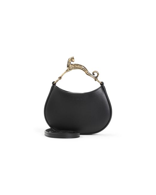 Lanvin Cat Handle Mini Hobo Handbag in Black | Lyst