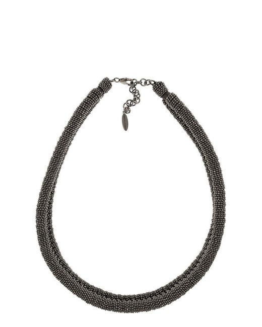 Brunello Cucinelli Elegant Braided Choker Necklace in Metallic | Lyst