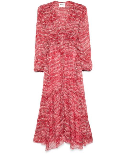 Isabel Marant Flowing Maxi Dress in Red | Lyst