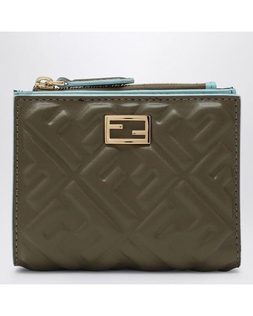 Fendi Mini Slim Wallet Baguette in Green | Lyst