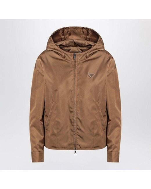 Prada Cork-Colored Jacket in Brown | Lyst