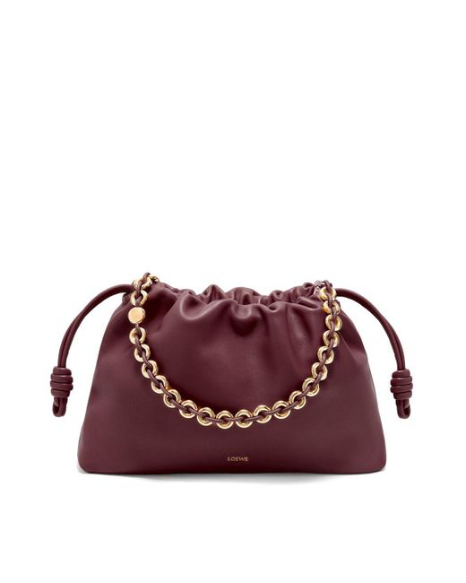 Loewe Ruched Mellow Nappa Lambskin Flamenco Purse in Purple | Lyst
