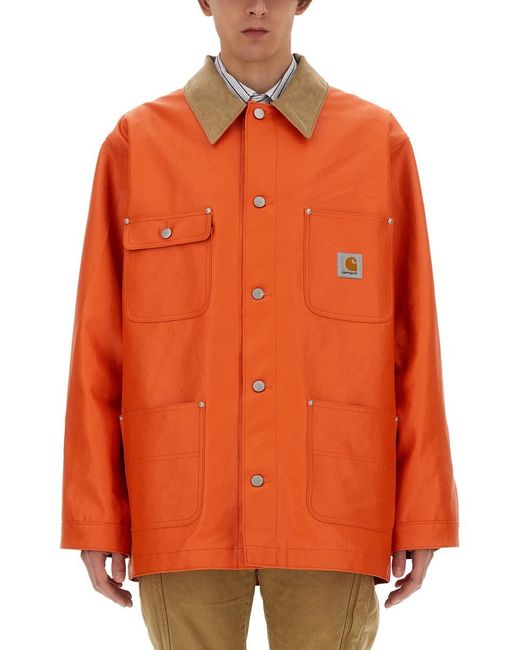 Junya Watanabe Relaxed Fit Polyurethane Jacket in Orange for Men | Lyst