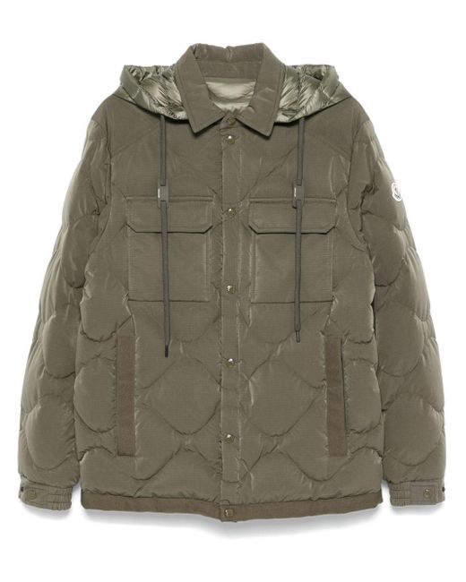 Moncler Laresei Classic Shirt Jacket For in Green for Men | Lyst