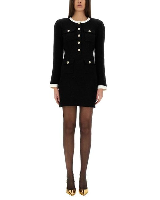 Self-Portrait Chic Knit Mini Dress in Black | Lyst