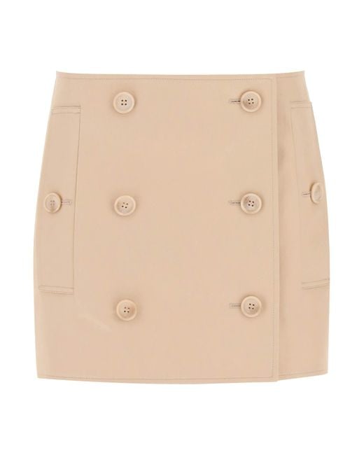 Burberry Chic Mini Trench Skirt in Natural | Lyst