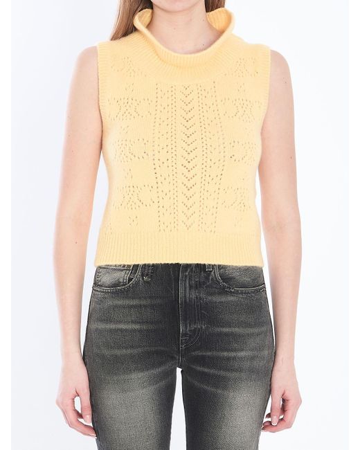 Celine Knitted Vest in Blue | Lyst