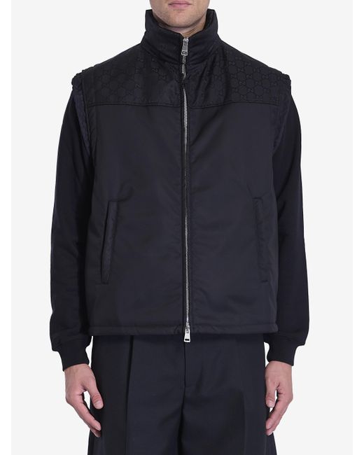 Gucci Oversized Nylon Vest in Blue for Men | Lyst