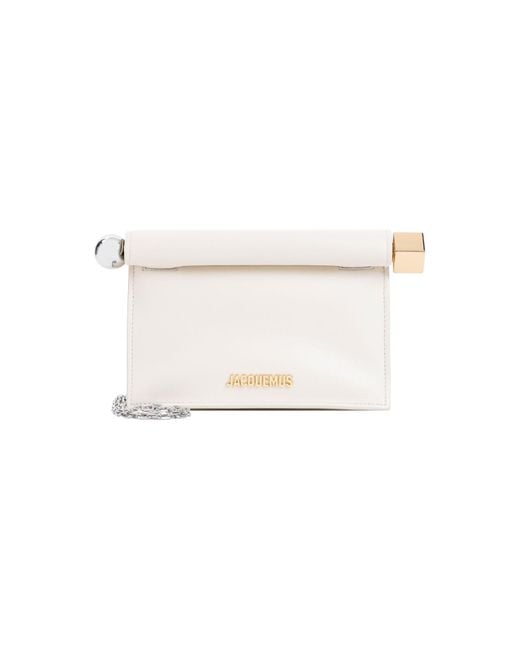 Jacquemus Nude And Neutral Leather Clutch For in White | Lyst