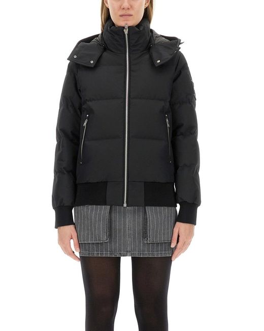Moose Knuckles Logo Embellished Jacket in Black | Lyst
