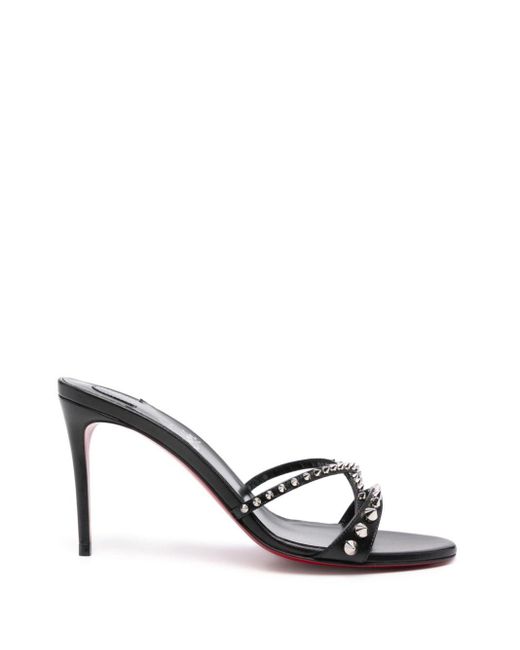 Christian Louboutin 85Mm Spiked Open-Toe Sandals in White | Lyst