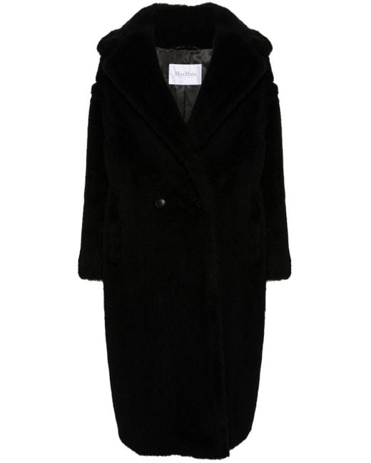 Max Mara Teddy Bear Icon Alpaca And Wool Jacket in Black | Lyst